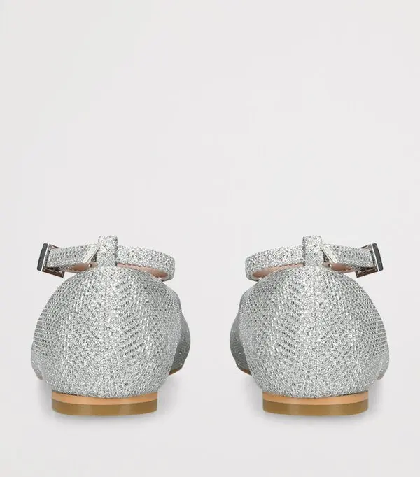 ARUNA SETH Glitter Angelina Ballet Flats With Butterfly Brooch