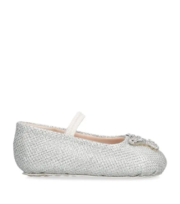 ARUNA SETH Glitter Butterfly Ballet Flats - Silver