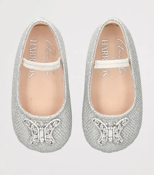 ARUNA SETH Glitter Butterfly Ballet Flats