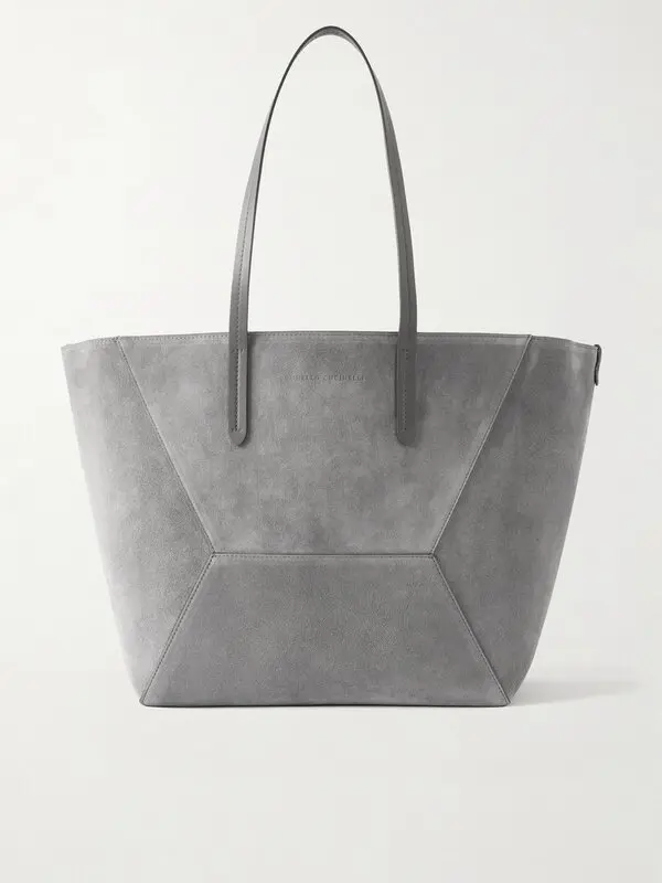 Brunello Cucinelli Suede Maxi Tote - Gray