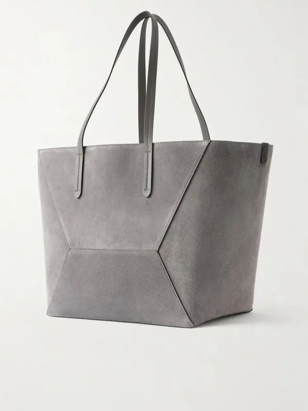 Brunello Cucinelli Suede Maxi Tote - Gray