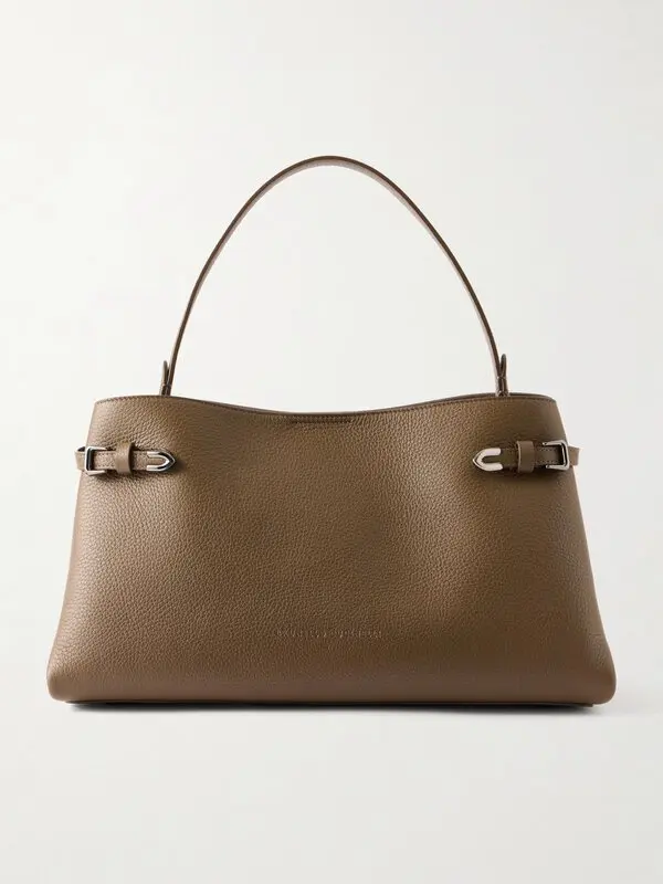 Brunello Cucinelli Textured Leather Shoulder Bag - Brown
