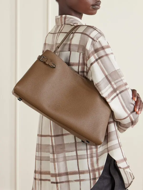 Brunello Cucinelli Textured Leather Shoulder Bag