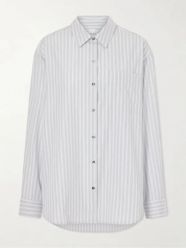 LESET Yoshi Striped Cotton-blend Shirt