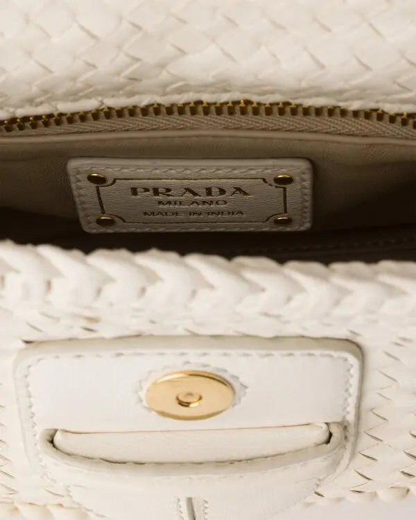 Prada Woven Leather Mini Shoulder Bag