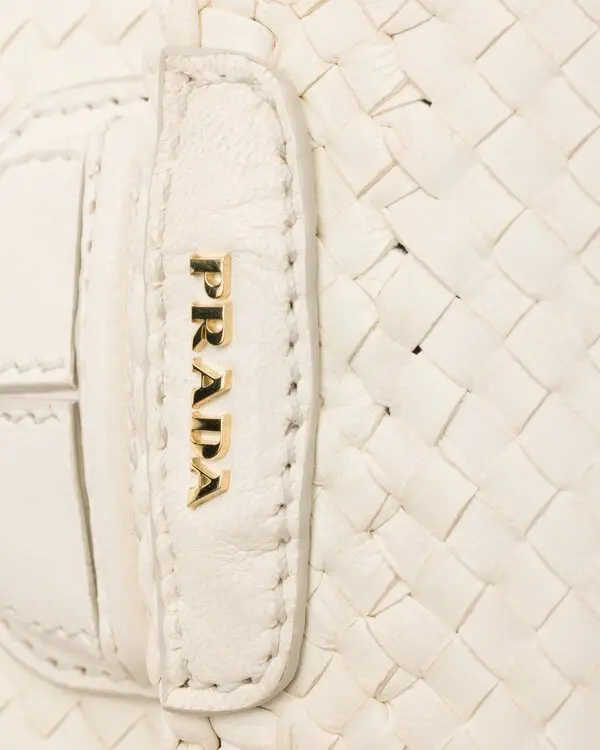 Prada Woven Leather Mini Shoulder Bag