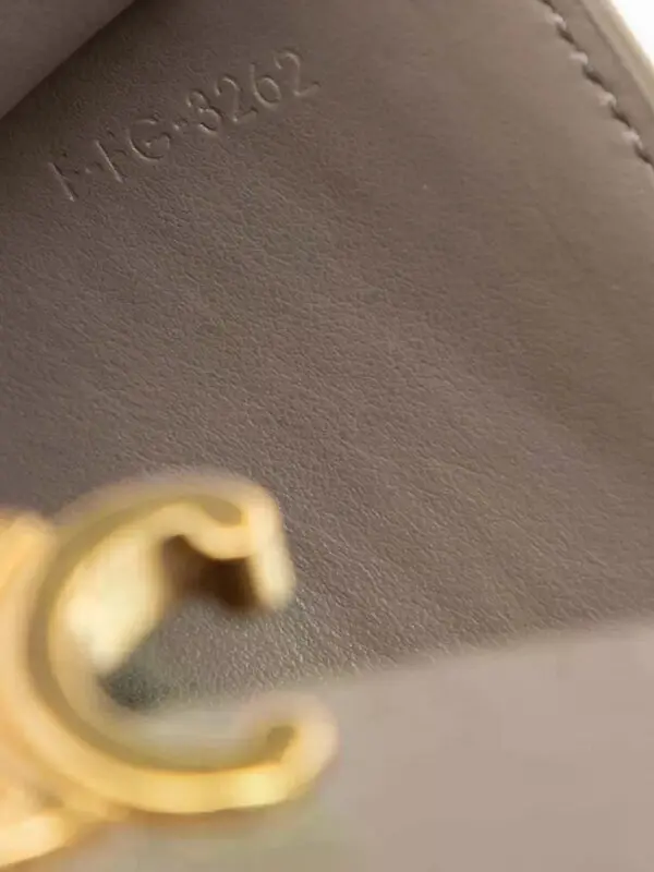 Celine 2022 Shiny Calfskin Triomphe Flap Wallet Small Wallets