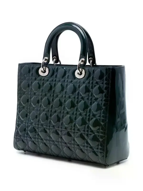 Dior Patent Cannage Lady Satchel - Blue