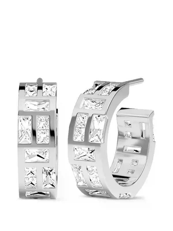 APM MONACO Ice Stone-embellished Hoop Earrings - White