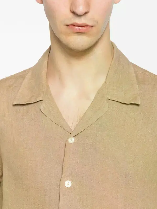 120% Lino Short-sleeve Camp-collar Shirt