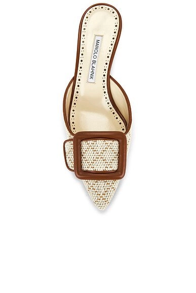 Manolo Blahnik Maysalebi 50 Mule Heel - Medium Brown