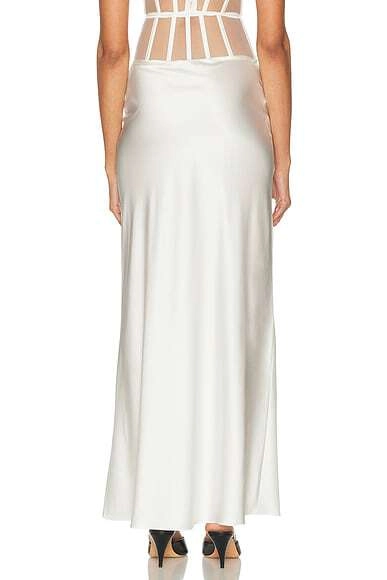 Kiki De Montparnasse Illusion Long Skirt In Silk Blend - Ivory