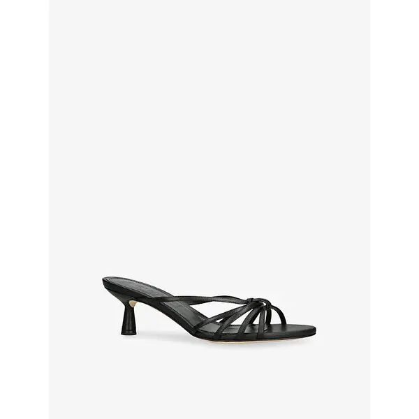 AeydĒ Abby Leather Heeled Mules - Black