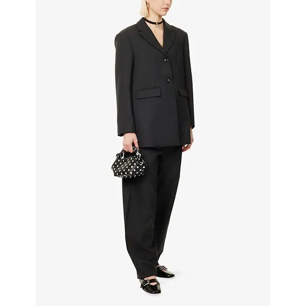 GANNI Single-breasted Wool-blend Blazer