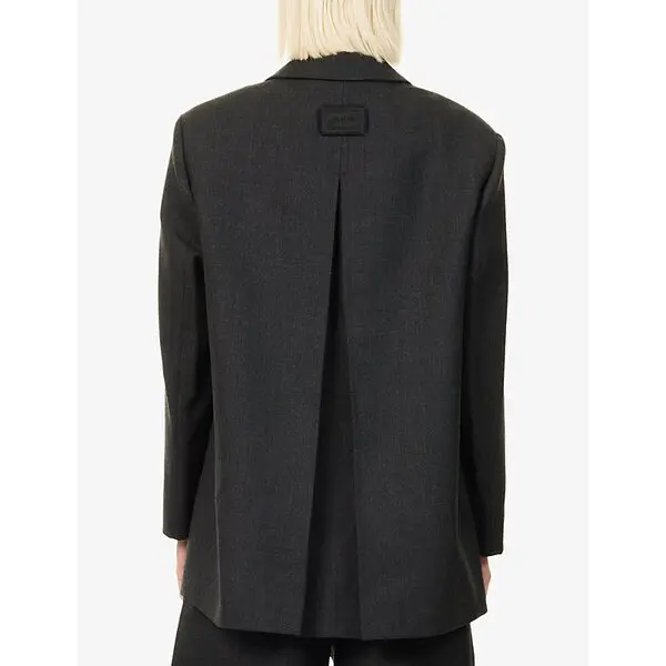 GANNI Single-breasted Wool-blend Blazer