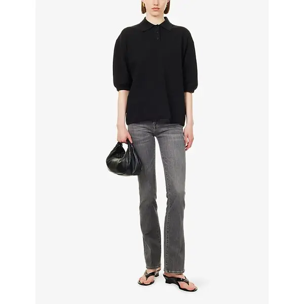 7 For All Mankind Bootcut Flared Leg Jeans In Grey Wash