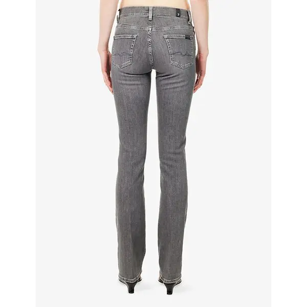 7 For All Mankind Bootcut Flared Leg Jeans In Grey Wash