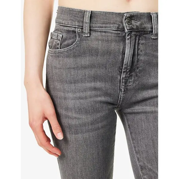 7 For All Mankind Bootcut Flared Leg Jeans In Grey Wash