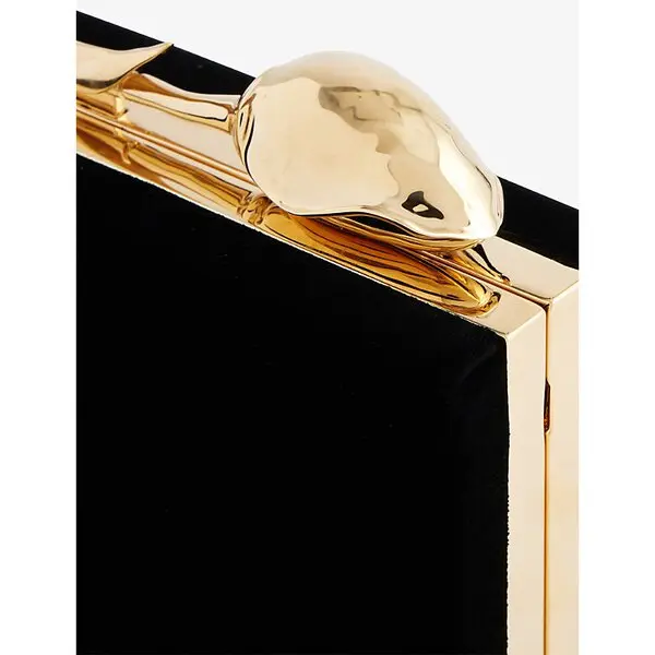 Erdem Bloom Minaudière Velvet Clutch Bag With Flower Bud Top Handle
