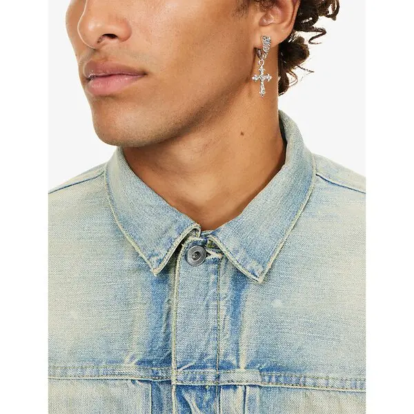 Emanuele Bicocchi Sterling Rose Cross Single Earring