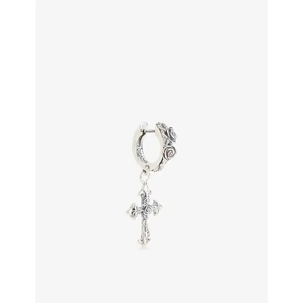 Emanuele Bicocchi Sterling Rose Cross Single Earring