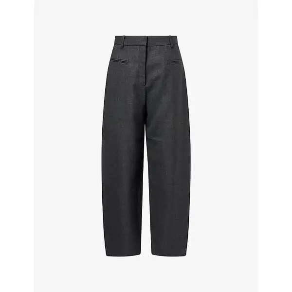 GANNI Wide-leg Wool-blend Trousers