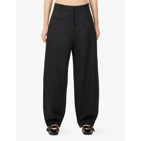GANNI Wide-leg Wool-blend Trousers