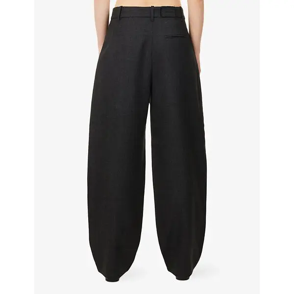 GANNI Wide-leg Wool-blend Trousers
