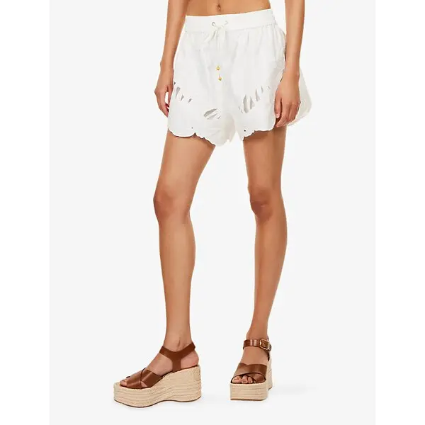 Zimmermann Mahon Embroidered Cotton Shorts