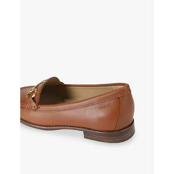 Carvela Wide-fit Leather Loafers With Horsebit Detail - Dk.brn Com