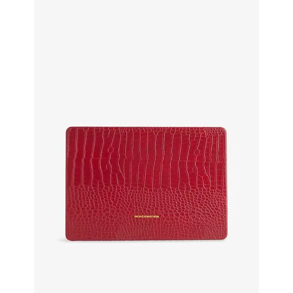 HEAVEN MAYHEM Croc-embossed Air 15 Vegan-leather Laptop Case - Cherry