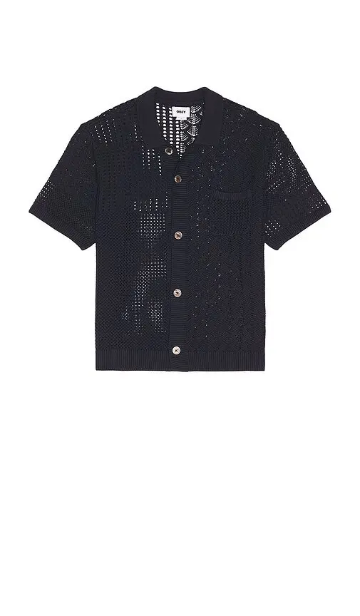Obey Preston Knitted Shirt In . Also - Navy