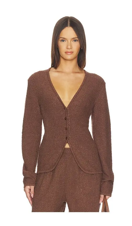 SRG Samita Textured Cardigan - Chocolate
