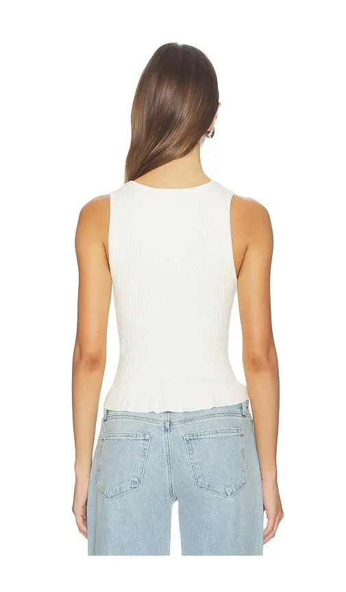 Paige Bronwyn Ribbed Knit Tank Top - Ivory
