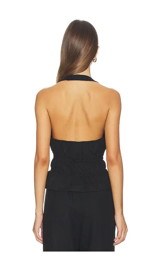 Paige Alysha Linen Halter Top - Black