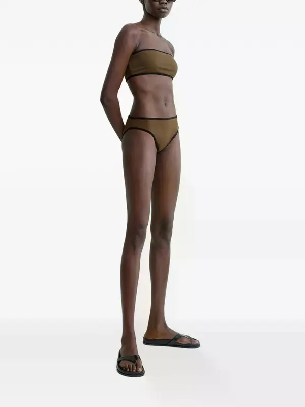 TOTEME Contrast-trim Bikini Bottoms - Brown