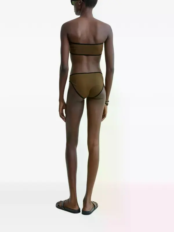 TOTEME Contrast-trim Bikini Bottoms - Brown