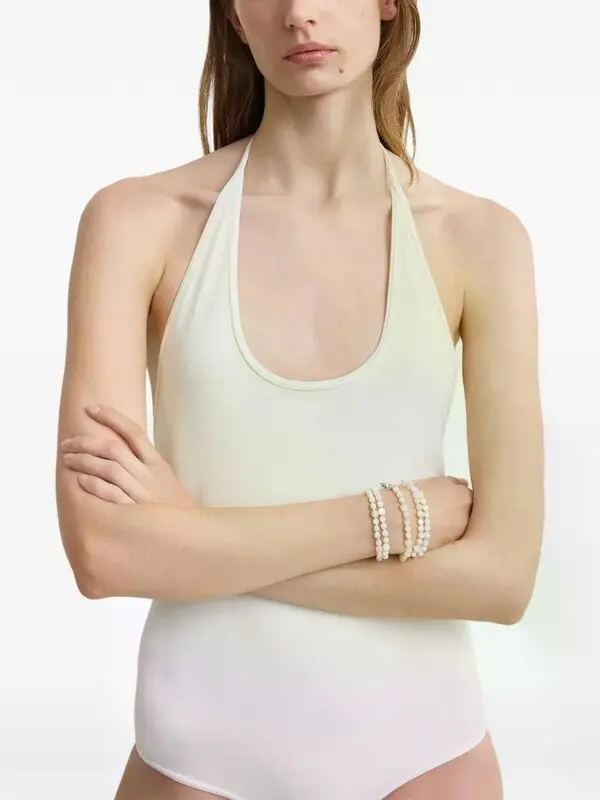 TOTEME Halterneck Tie-fastening Swimsuit - Neutrals