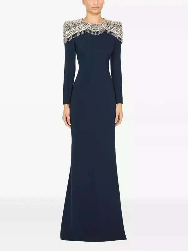 Jenny Packham Muse Maxi Dress With Embellished Neckline