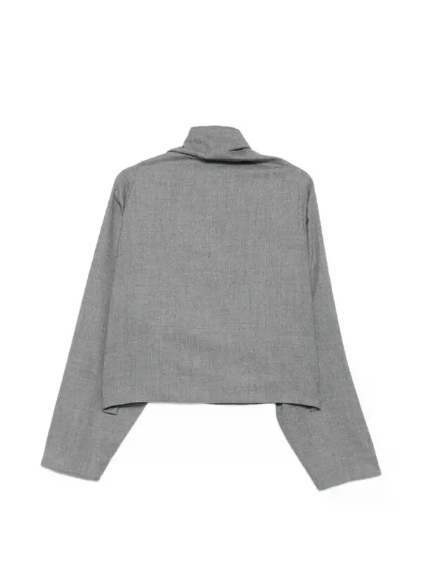 Alberta Ferretti High Neck Batwing Sleeve Top
