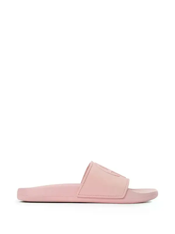 ANINE BING Isla Embossed Logo Slides - Pink