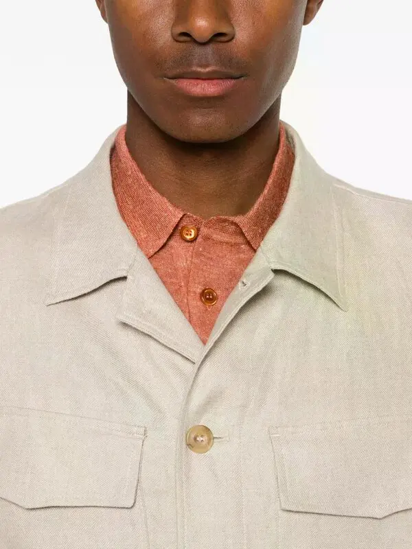 LUIGI BIANCHI Flap-pocket Button-up Overshirt
