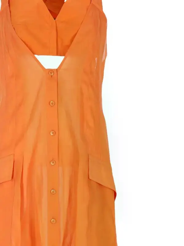 Alberta Ferretti Pleated Button-down Maxi Dress