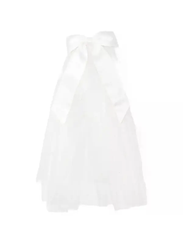 SELF-PORTRAIT Bow Embellished Veil - White
