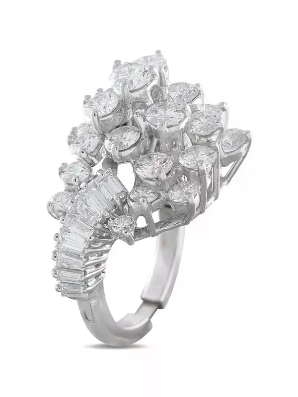LB EXCLUSIVE 18k White Gold Diamond Cluster Ring
