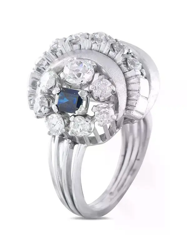 LB EXCLUSIVE Sapphire And Diamond Ring In 18k White Gold - Silver
