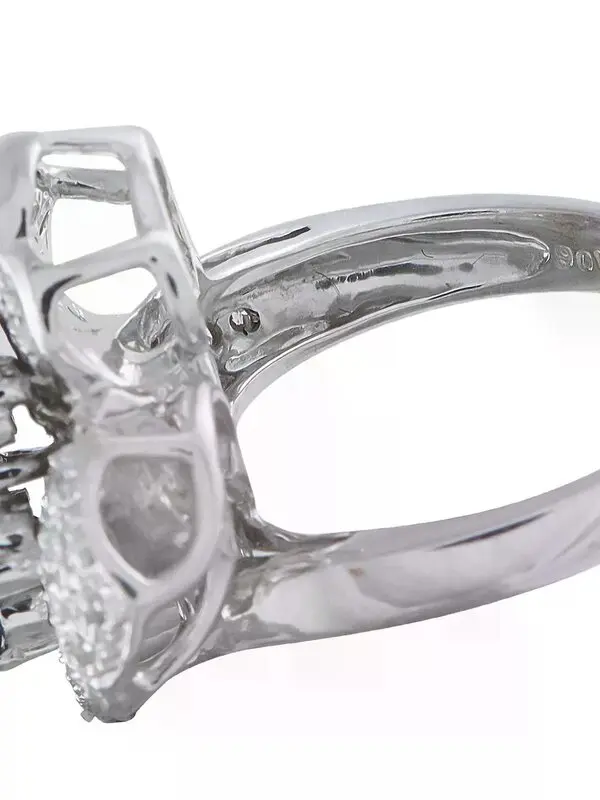 LB EXCLUSIVE Sapphire And Diamond Floral Ring In 18k White Gold