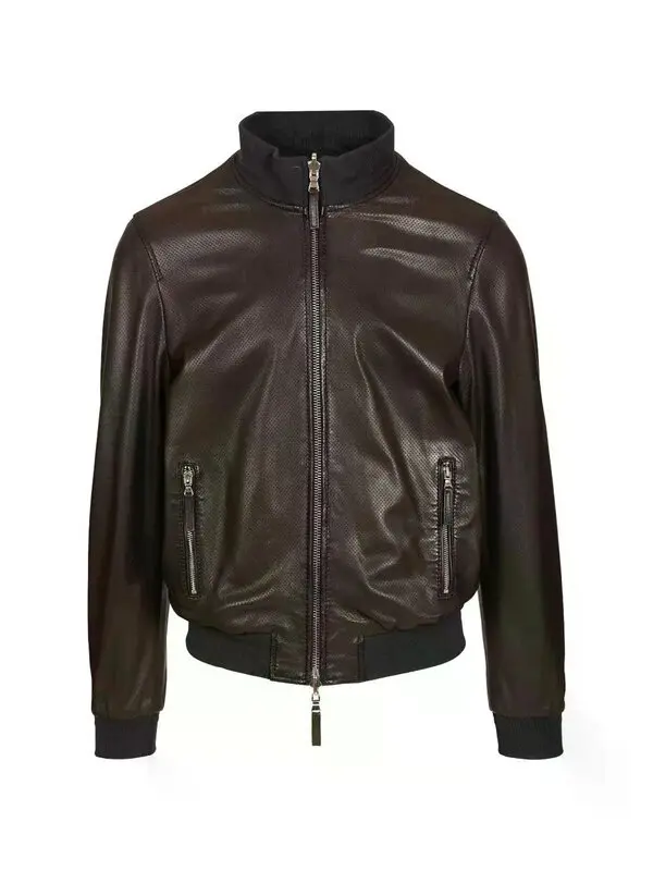 AL DUCA D’AOSTA 1902 Reversible Perforated Leather Jacket