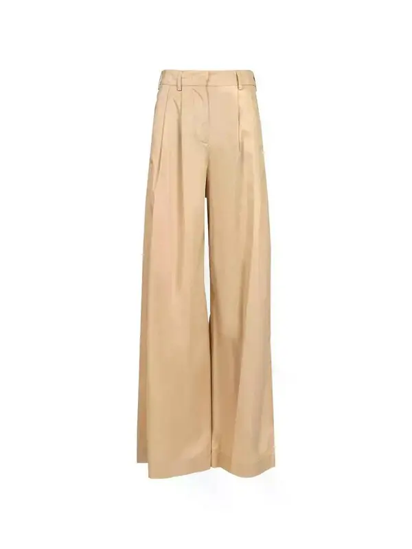 Al Duca D'aosta Pleated Wide-leg Cotton Poplin Trousers
