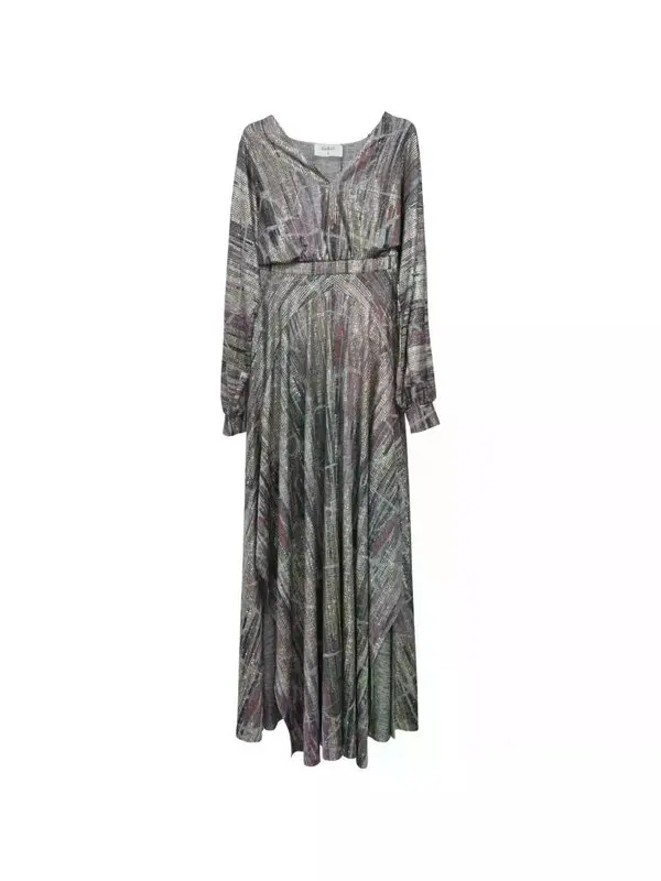 Ba&sh Santana Metallic Abstract Print Maxi Dress